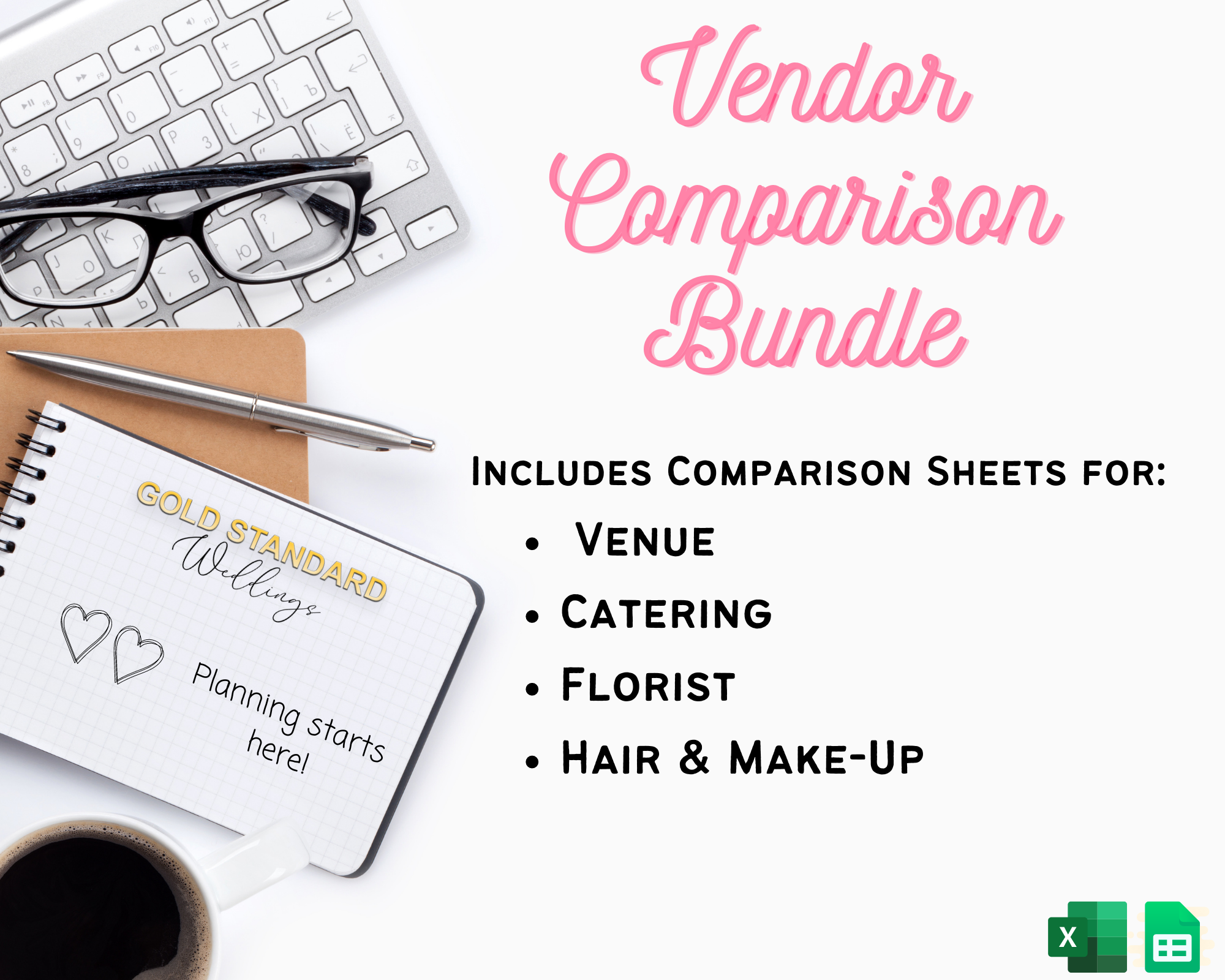 Vendor Comparison Bundle | Gold Standard Weddings